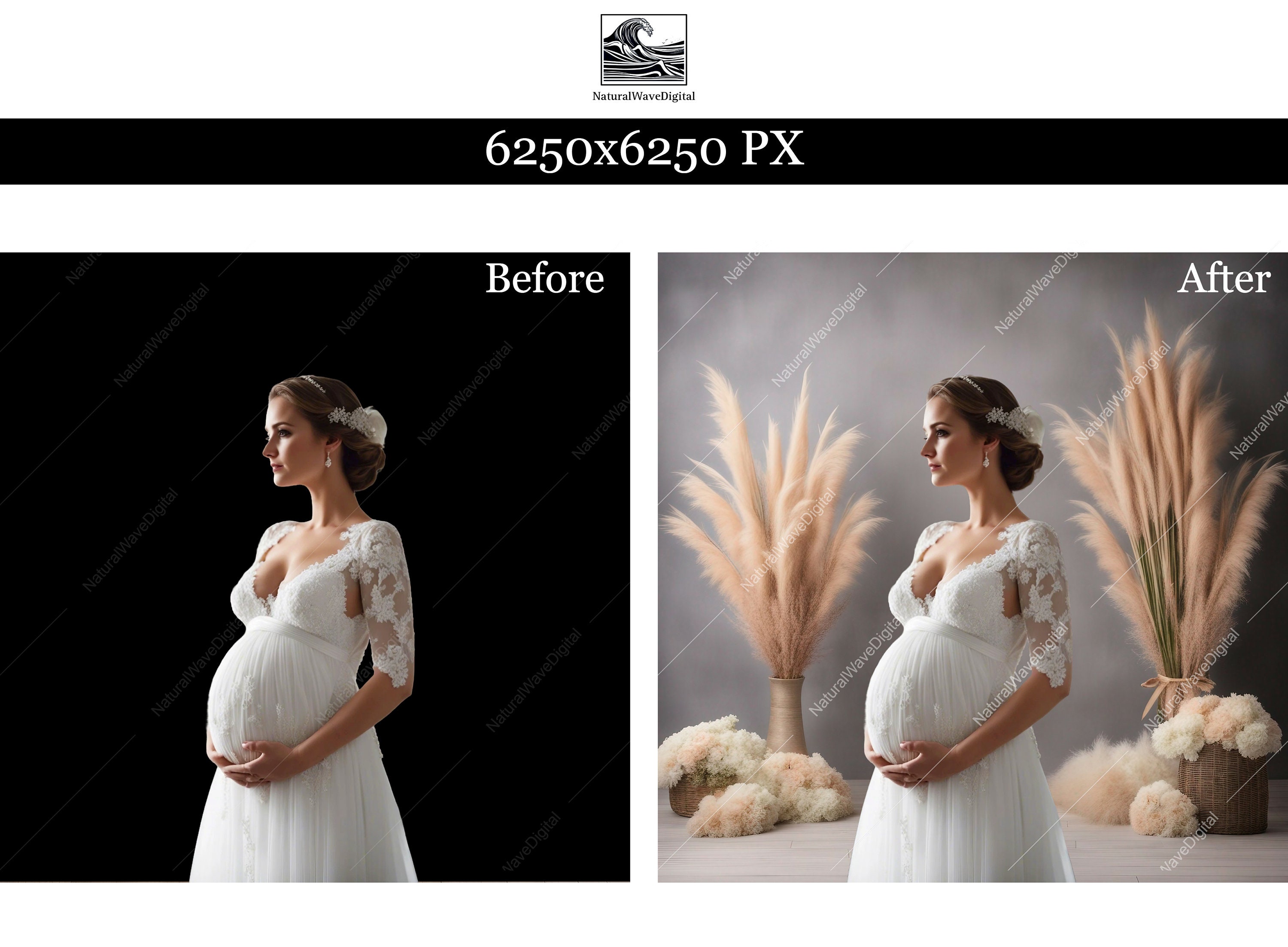 24 Boho Pampas Studio Backdrops Pampas Backdrop Boho Digital ...