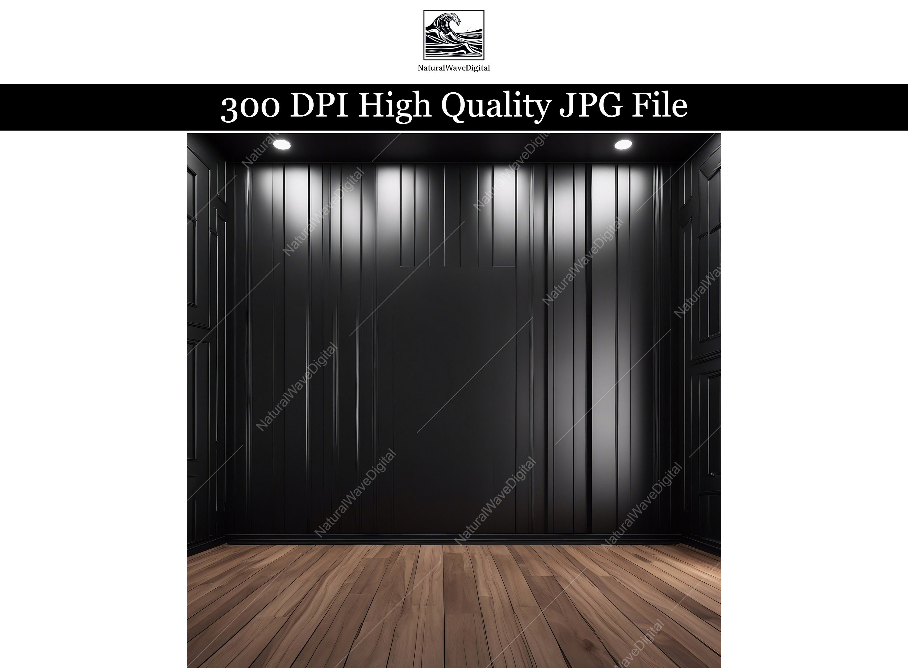 41 Black & White Panel Wall Digital Backdrop Set, Wooden Panel Room ...