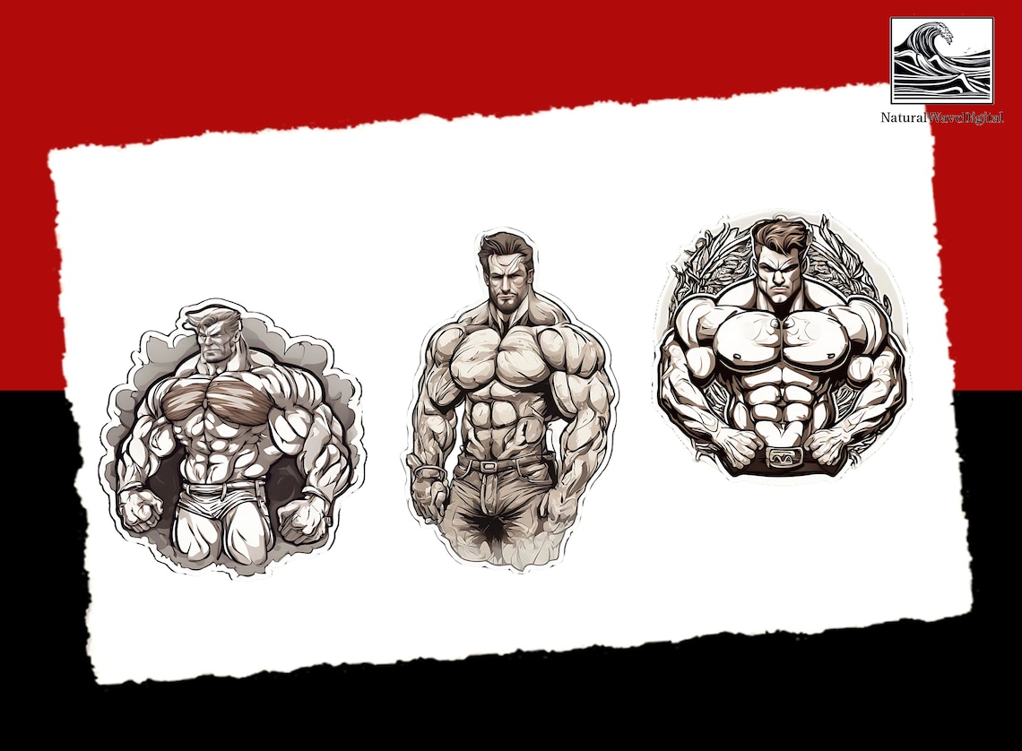 36 Bodybuilder Man Clipart ,fitness Digital Clipart, Bodybuilder ...