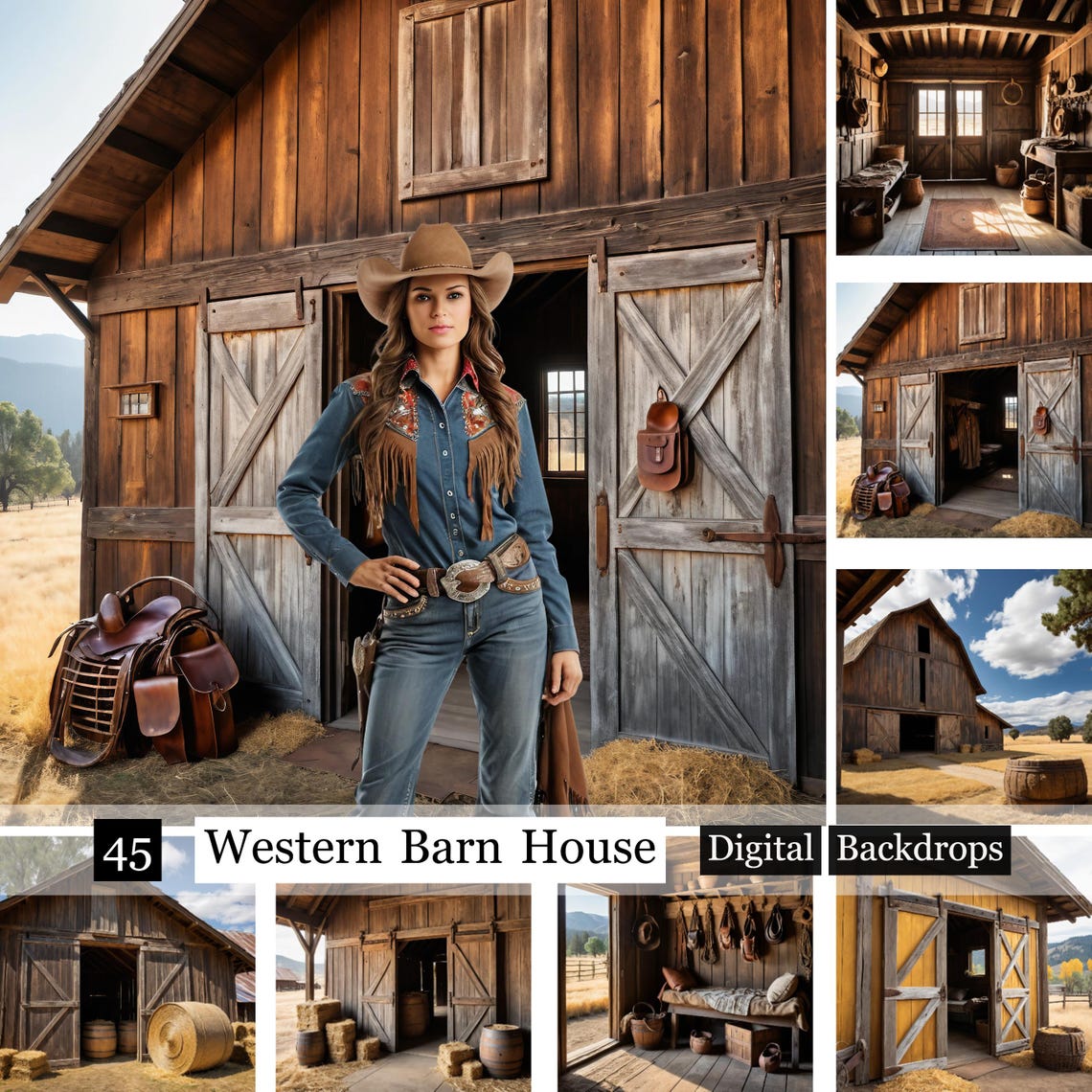 45 Western Barn House Backdrops,western Backdrop,cowboy Backdrop ...