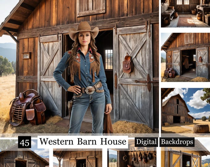 45 Western Barn House Backdrops,western Backdrop,cowboy Backdrop ...