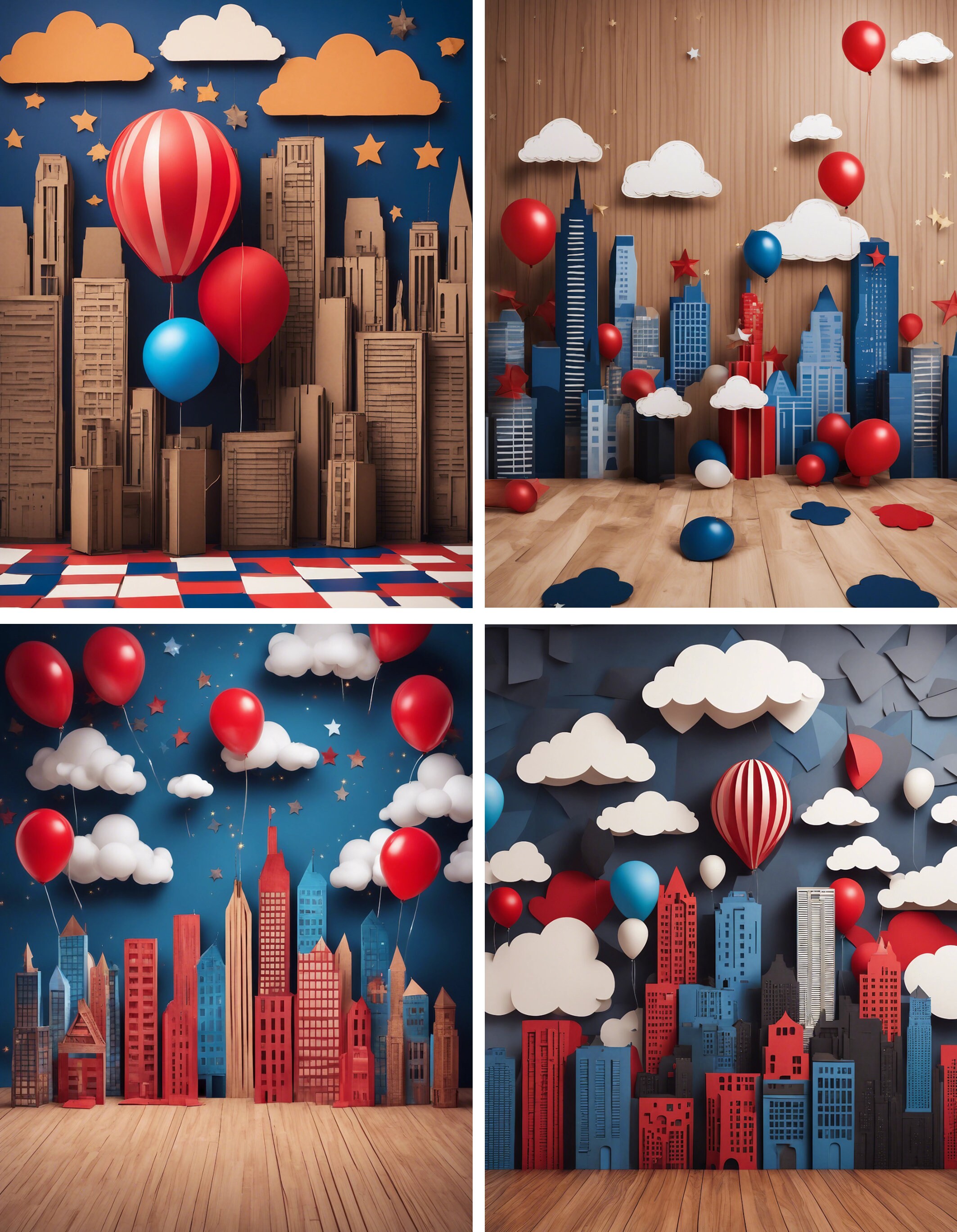 26 Cardboard Superhero City Backdrops, Superhero City Digital Backdrops ...