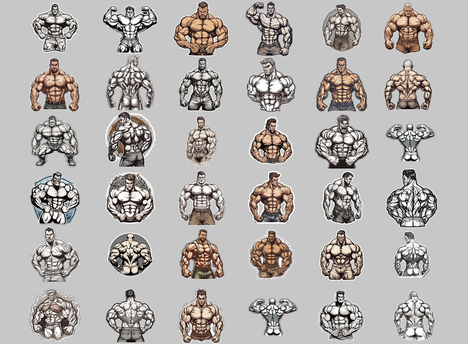 36 Bodybuilder Man Clipart ,fitness Digital Clipart, Bodybuilder ...