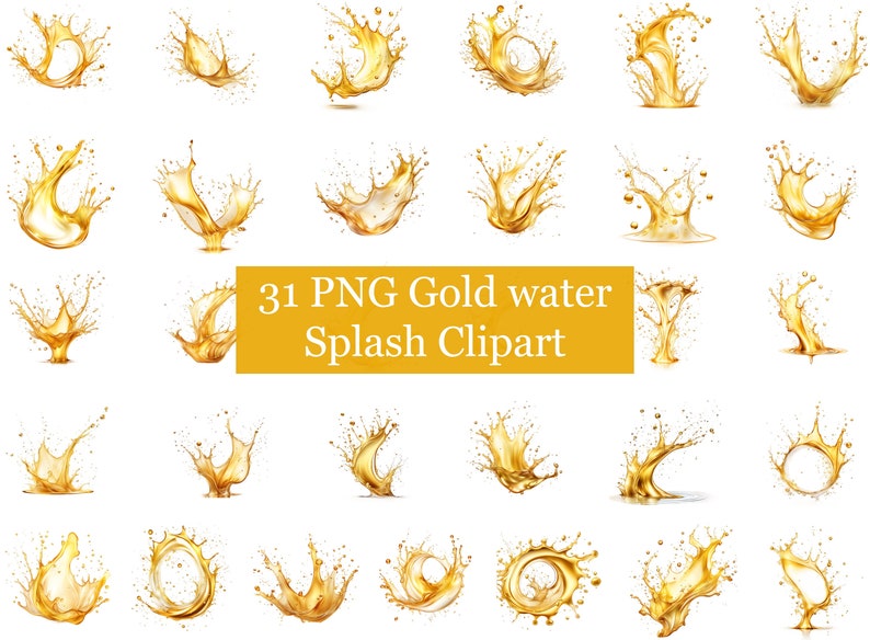31 PNG Gold Water Splash Clipart, Water Splash Overlays, Drop Splashes ...