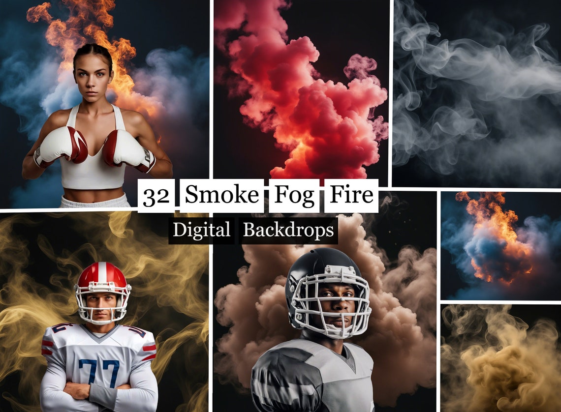 32 Smoke Fog Fire Backdrops, Digital Photography Backdrops, Smoke ...