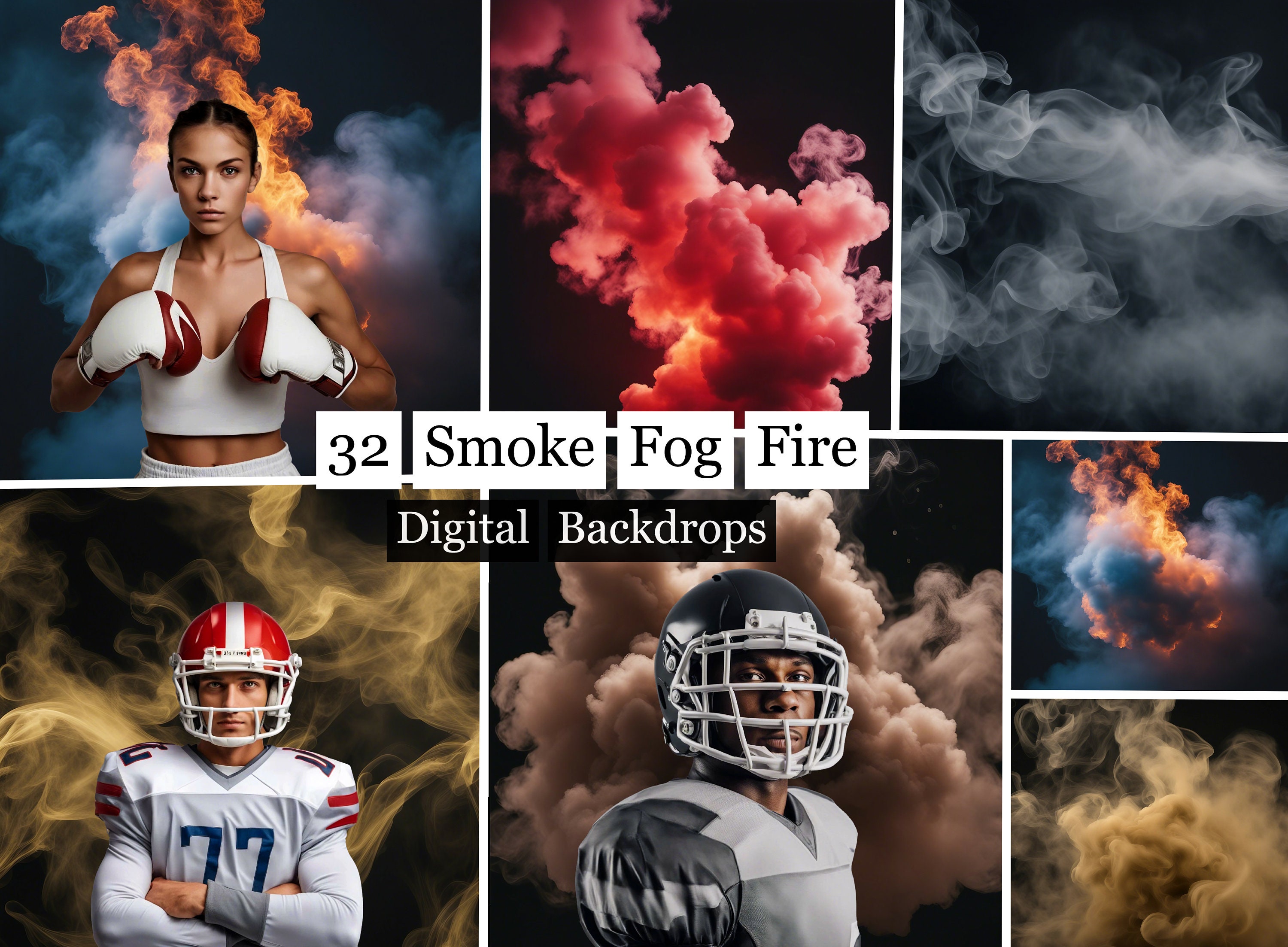 32 Smoke Fog Fire Backdrops, Digital Photography Backdrops, Smoke ...