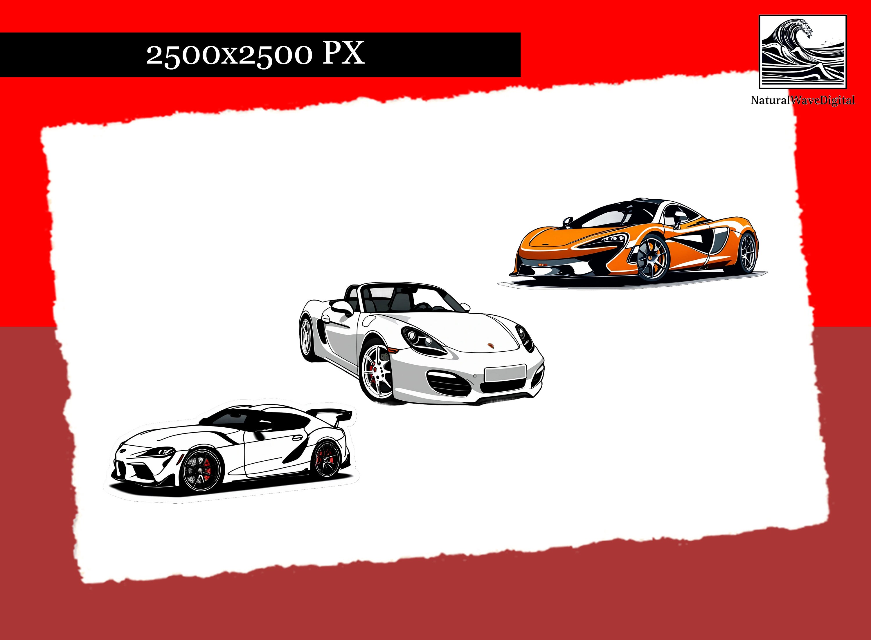 40 Super Sports Car Clipart, Car Clipart PNG, Car Digital Clipart ...