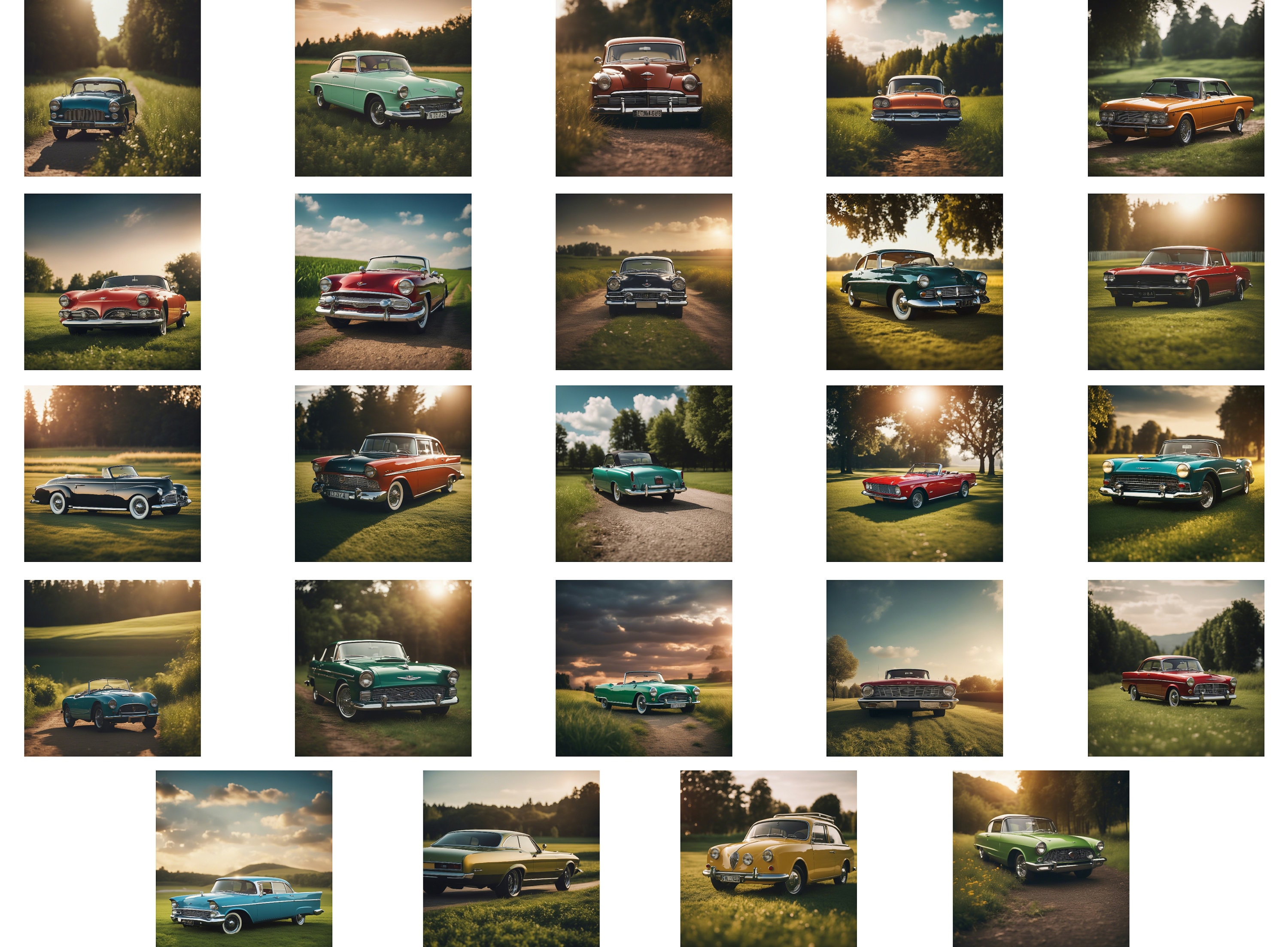 24 Classic Car on Grass Backdrops, Car Photography Background, Vintage ...