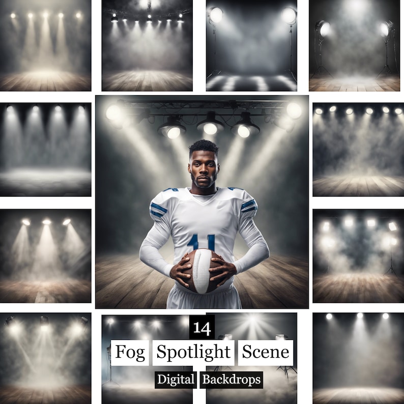 14 Fog Spotlight Scene Backdrop, Spotlight Overlays, Studio Photography ...