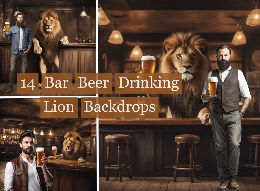 14 Bar Beer Drink Lion Backdrops,lion Backdrops ,bar Backdrop , Beer ...