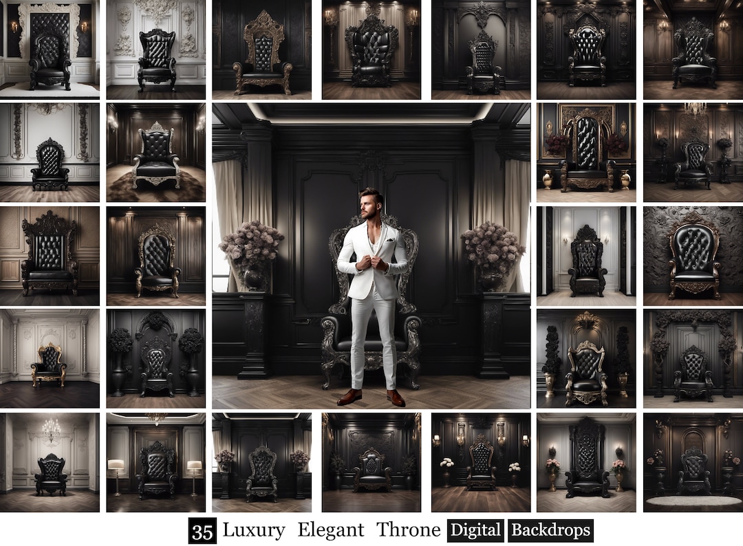 35 Luxury Elegant Throne Backdrops, Black Luxury Digital Backdrops ...