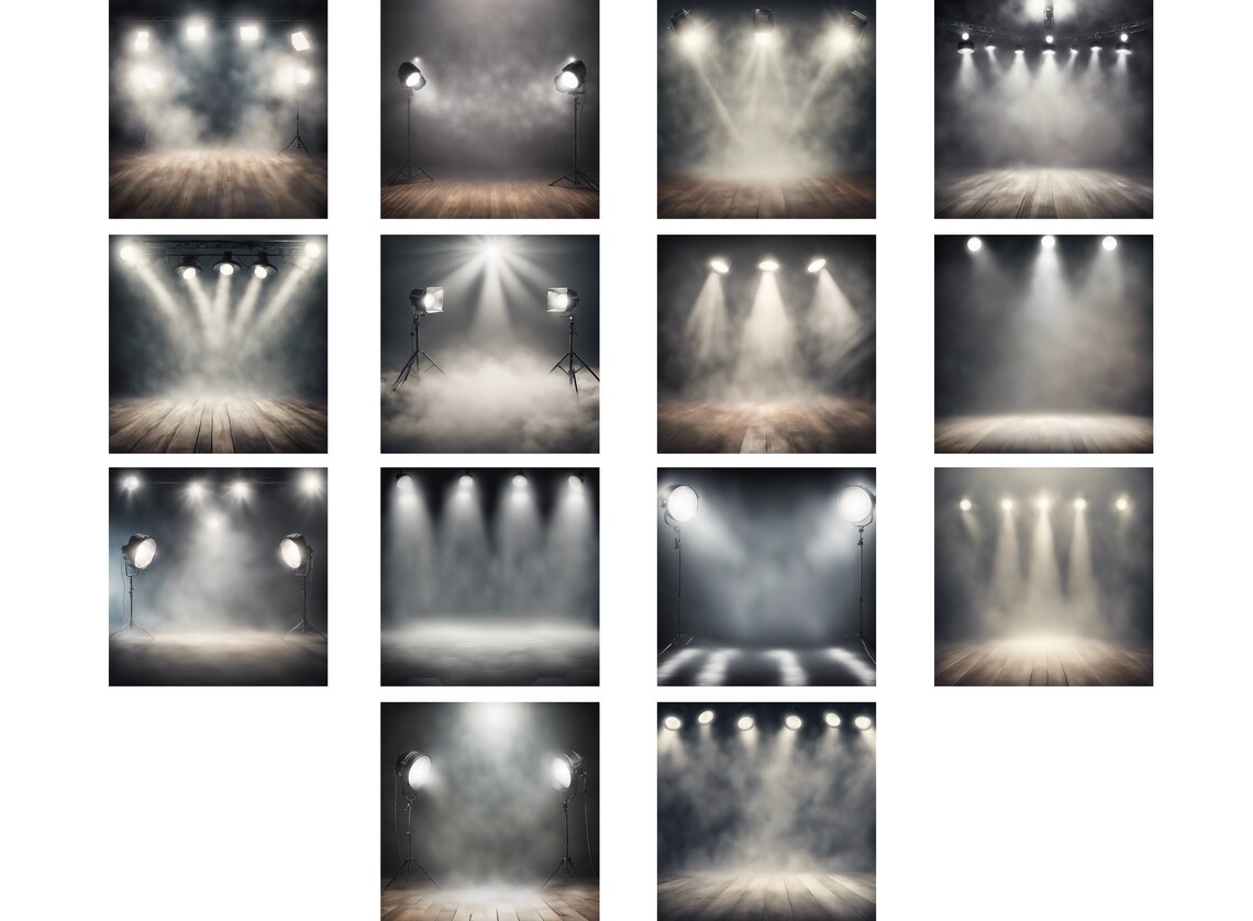 14 Fog Spotlight Scene Backdrop, Spotlight Overlays, Studio Photography ...