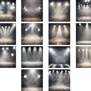 14 Fog Spotlight Scene Backdrop, Spotlight Overlays, Studio Photography ...