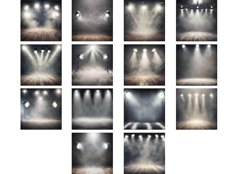 14 Fog Spotlight Scene Backdrop, Spotlight Overlays, Studio Photography ...
