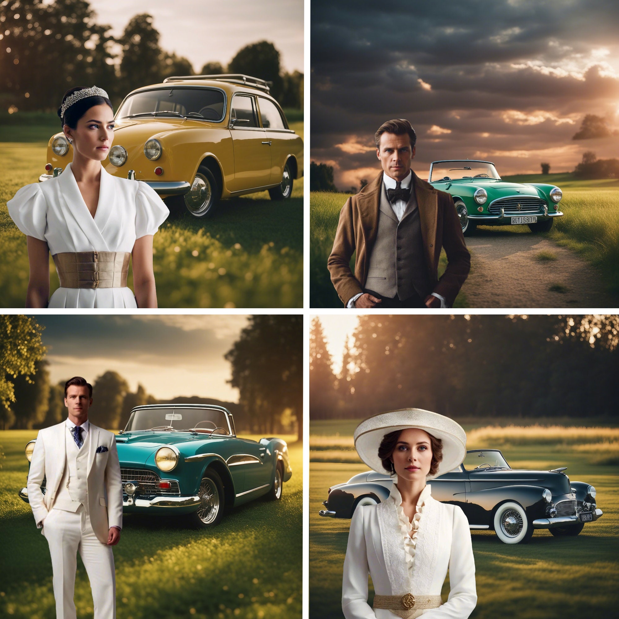 24 Classic Car on Grass Backdrops, Car Photography Background, Vintage ...