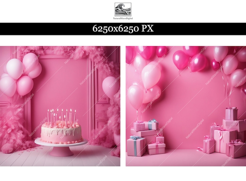 20 Pink Birthday Party Backdrops,studio Backdrops,pink Balloon ...