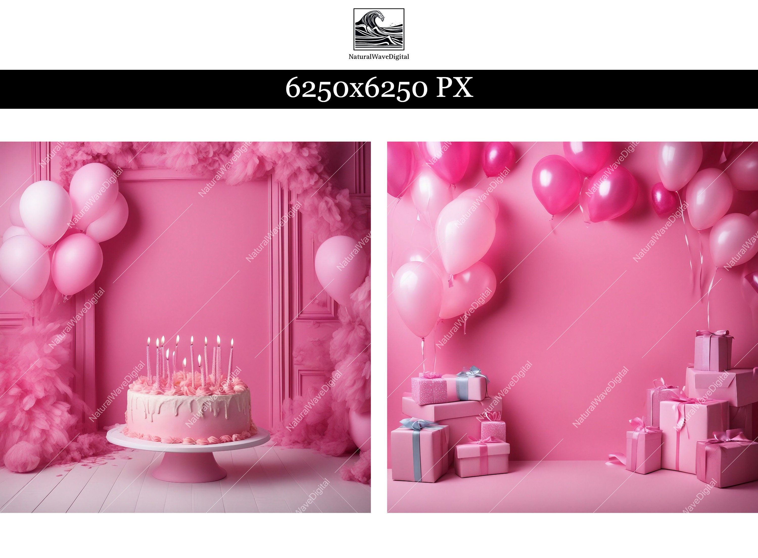 20 Pink Birthday Party Backdrops,studio Backdrops,pink Balloon ...