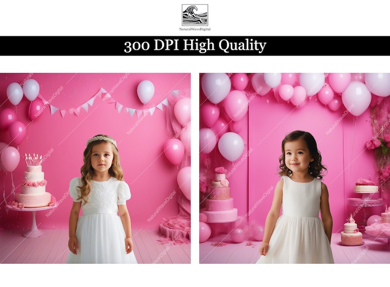 20 Pink Birthday Party Backdrops,studio Backdrops,pink Balloon ...