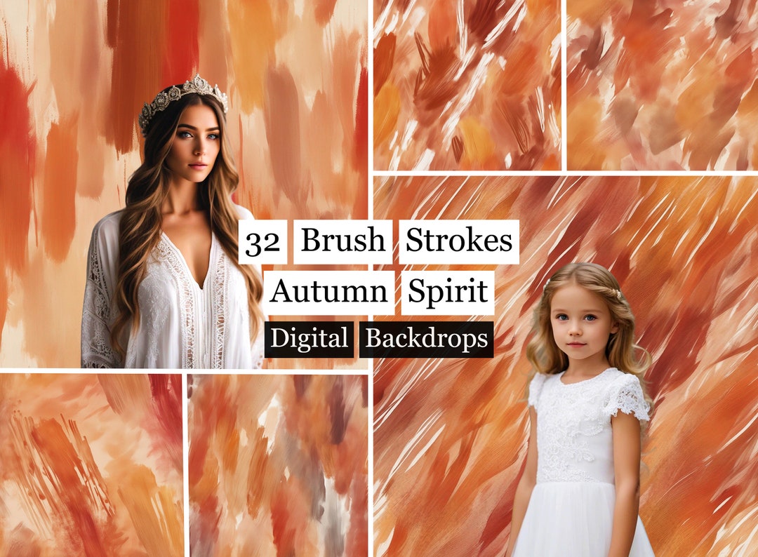 32 Brush Strokes Autumn Spirit Backdrops, Fall Backdrops, Fine Art ...