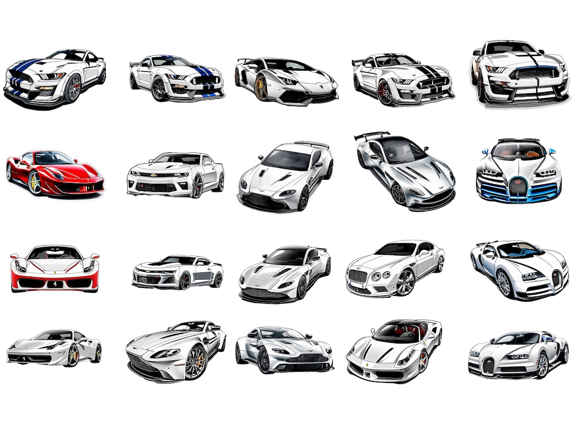 40 Super Sports Car Clipart, Car Clipart PNG, Car Digital Clipart ...