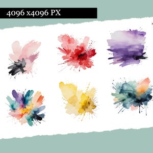 85 Colorful Watercolor Splash Clipart,watercolor Splash Digital Clipart ...