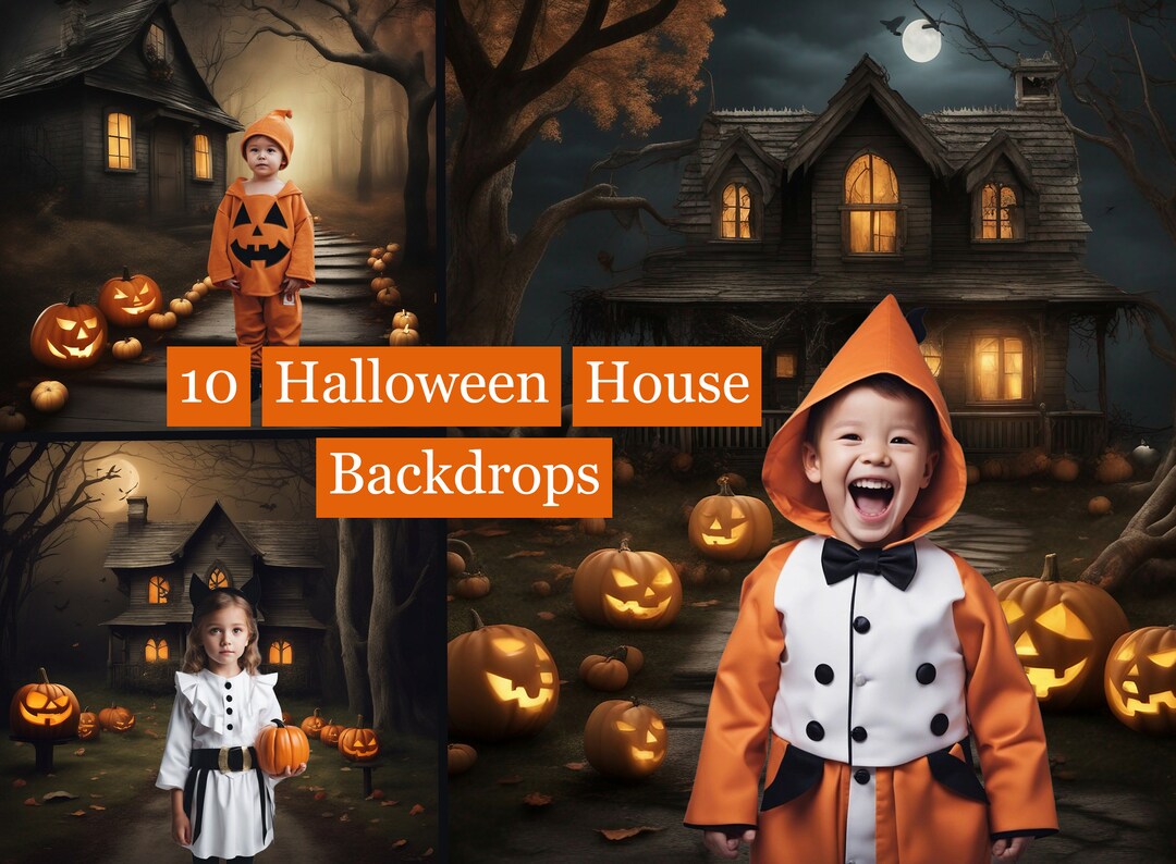 10 Halloween House Backdrops,horror Scary Backdrop,photoshop Studio ...