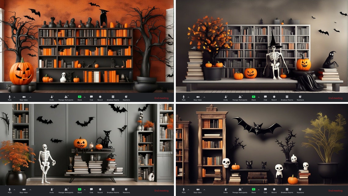 20 Halloween Zoom Virtual Backgrounds, Zoom Office Background , Virtual ...