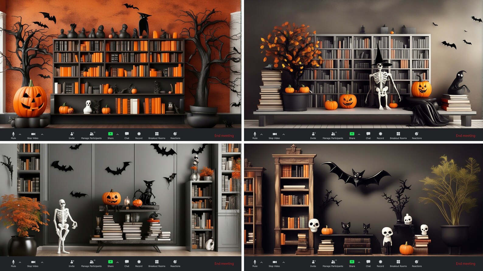 20 Halloween Zoom Virtual Backgrounds, Zoom Office Background , Virtual ...