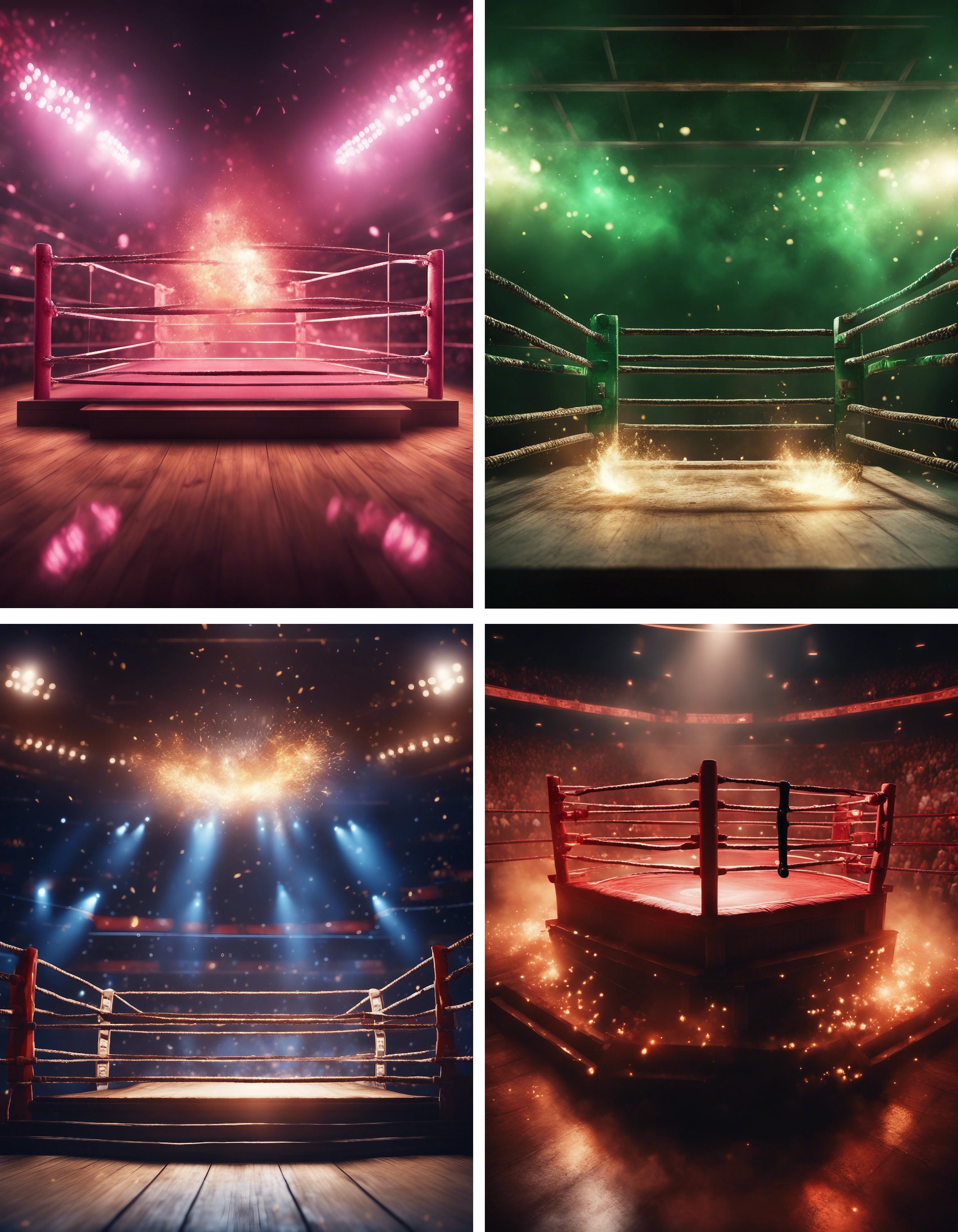 60 Crazy Boxing Ring Backdrops, Boxing Digital Backdrops,boxing Poster ...