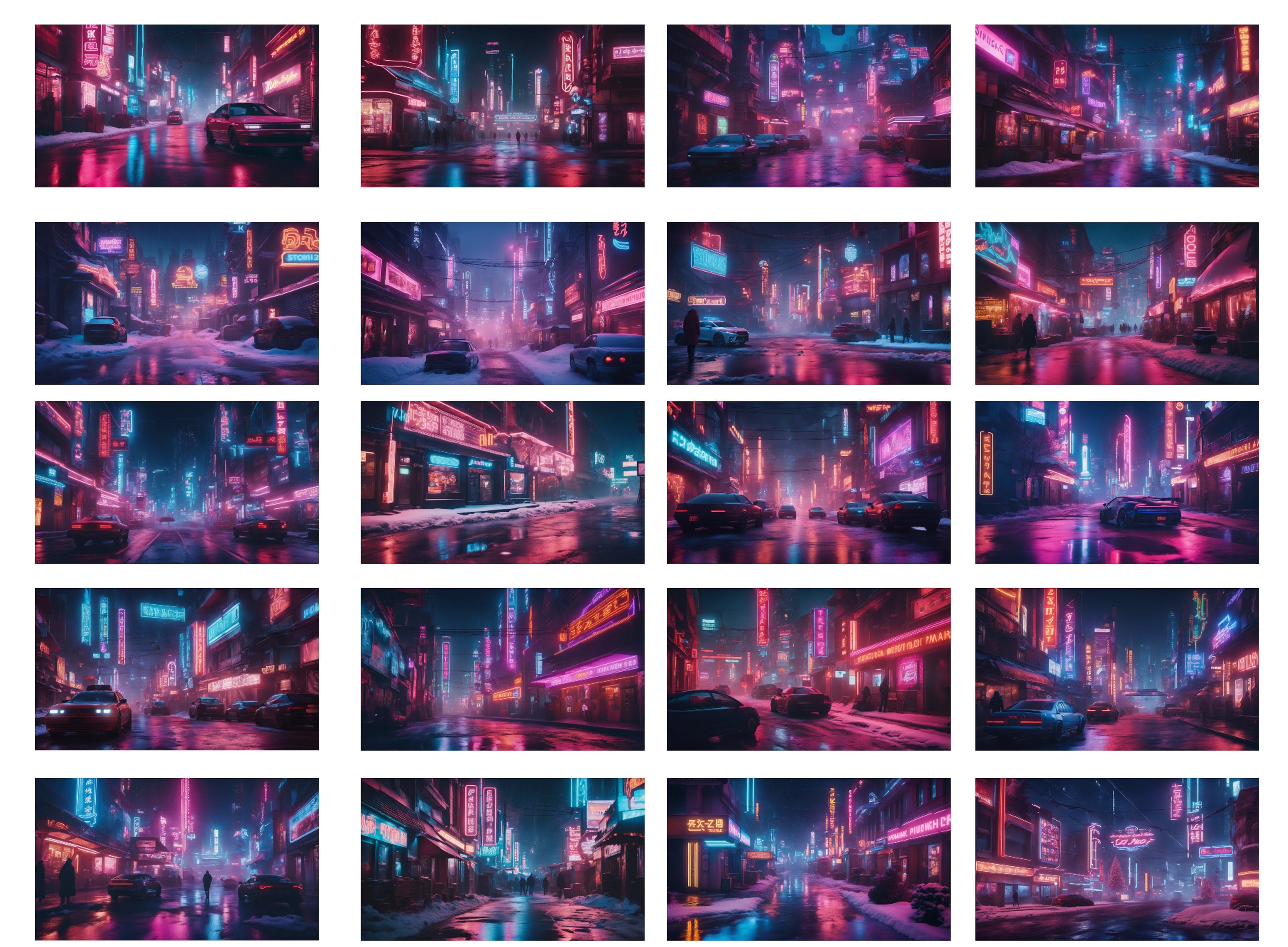 Neonpunk Tokyo Street Backdrops, Exterior Sci-fi Backgrounds , Snowy ...