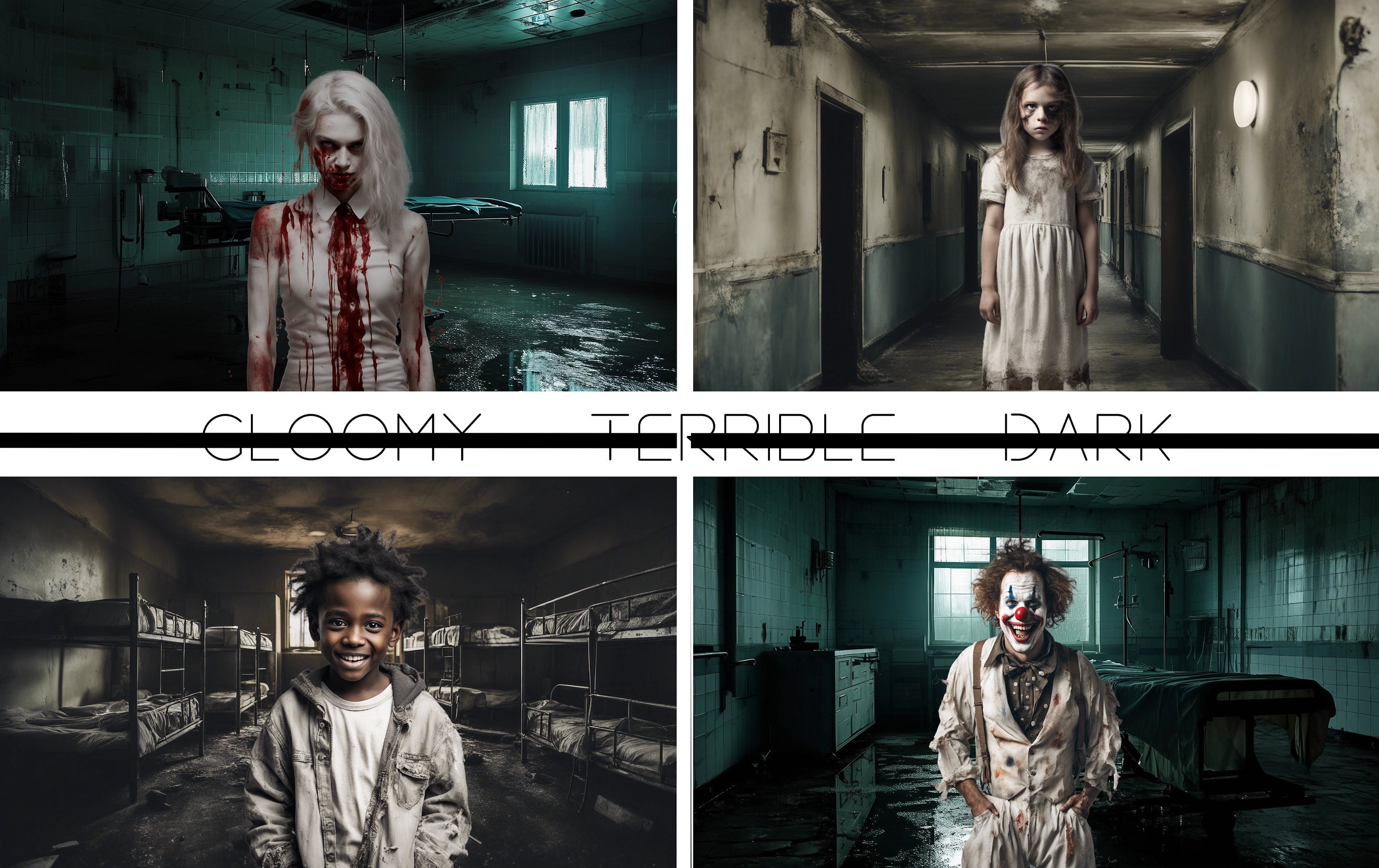 36 Haunted Creepy Places Digital Backdrops, Scary Background, Creepy ...