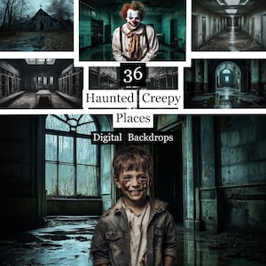 36 Haunted Creepy Places Digital Backdrops, Scary Background, Creepy ...