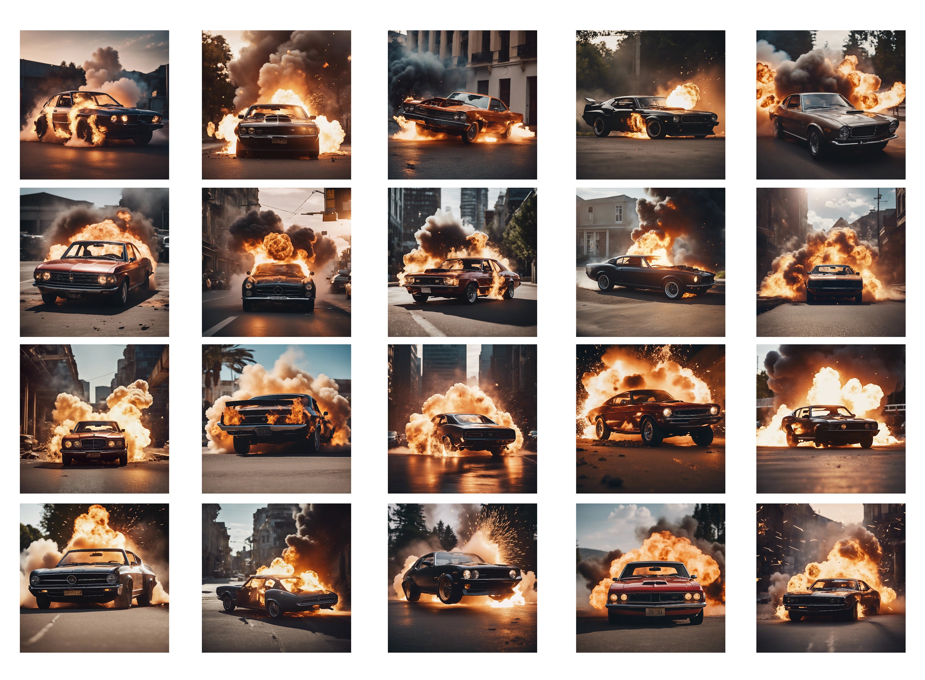 20 Cool Old Car Explosion Backdrop, Vintage Car Background, Car ...