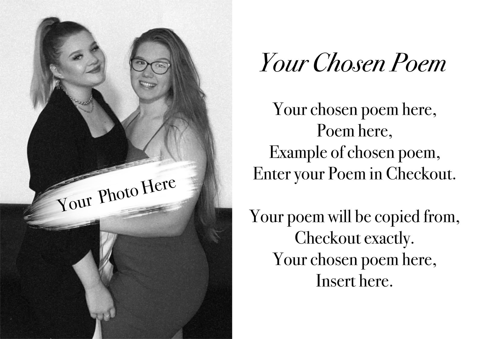 Custom Personalised Photo and Poem Personalised Poem Picture | Etsy