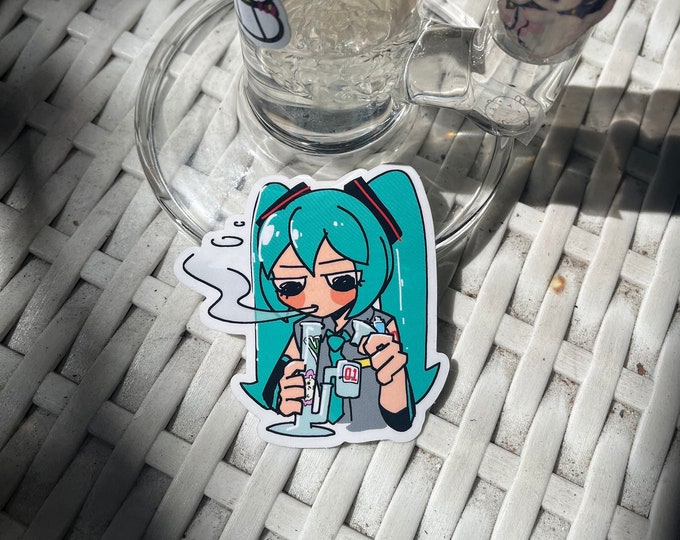 Smoke Miku Transparent Border Sticker - Etsy