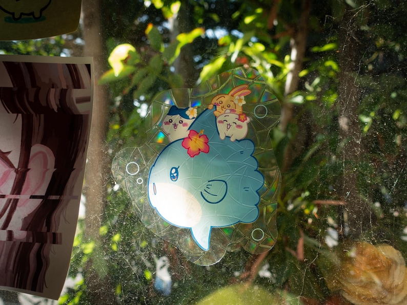 Tropical Chiikawa Sunfish Suncatcher Sticker - Etsy