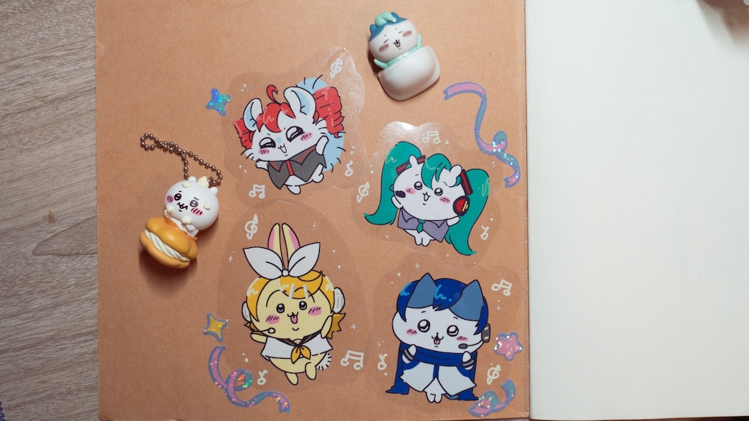 Chiikawa X Vocaloid Transparent Stickers - Etsy