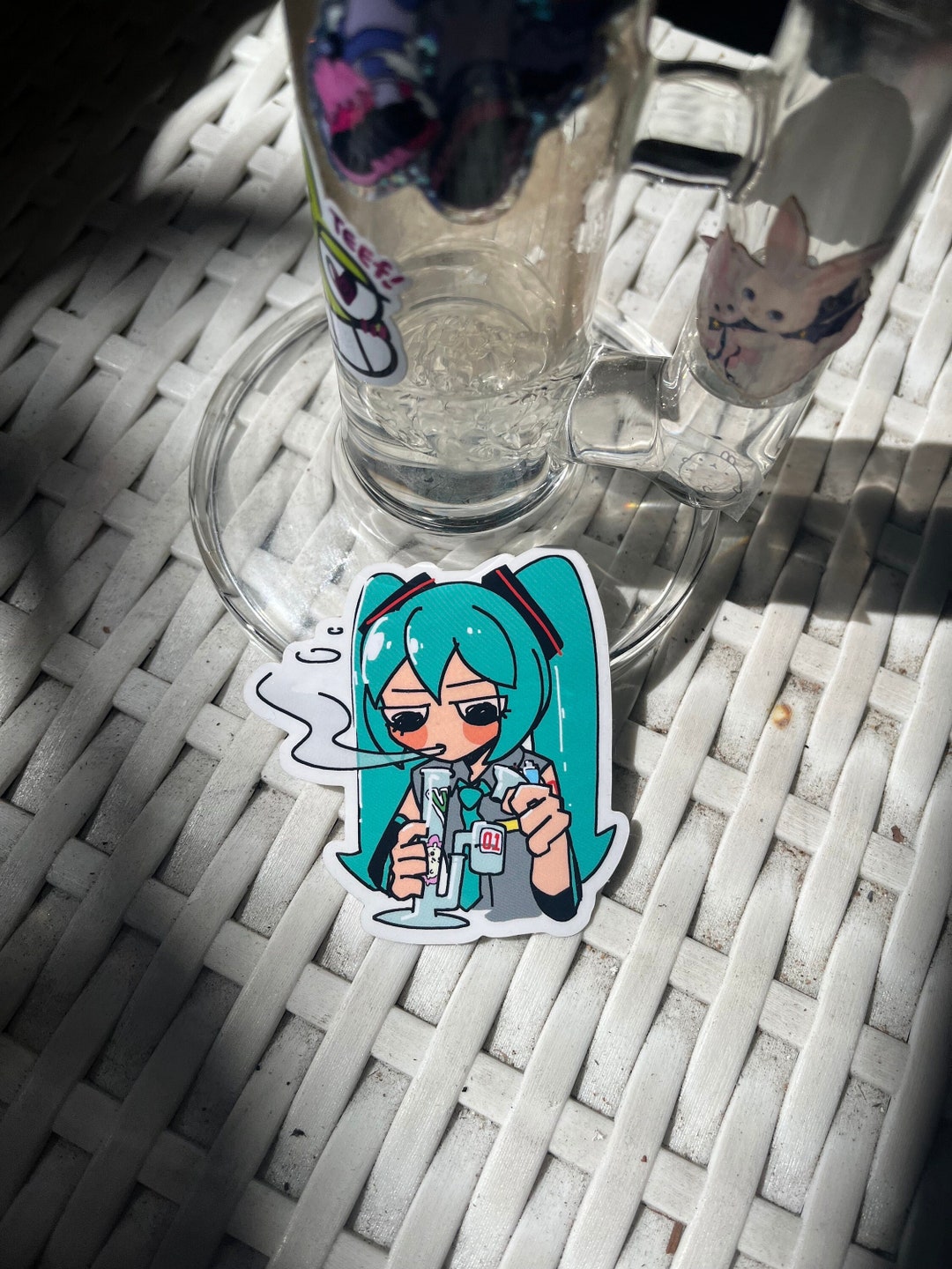 Smoke Miku Transparent Border Sticker - Etsy