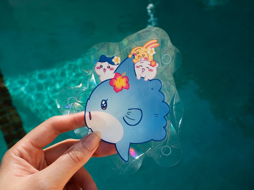 Tropical Chiikawa Sunfish Suncatcher Sticker - Etsy