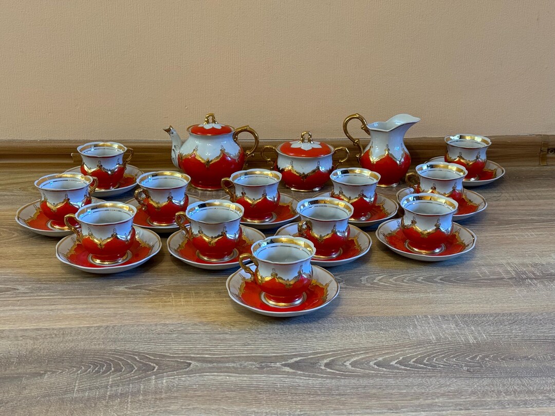 Vintage Tea Set bud, Baranovsky Porcelain Factory. for 12 Persons. USSR ...