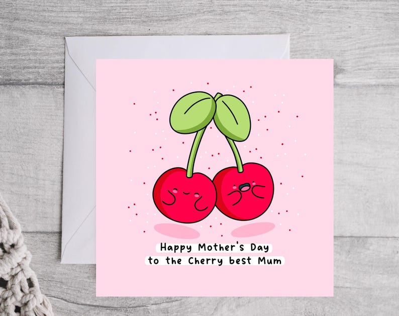 Kawaii Cherry Pun: Happy Mother's Day Card - Etsy