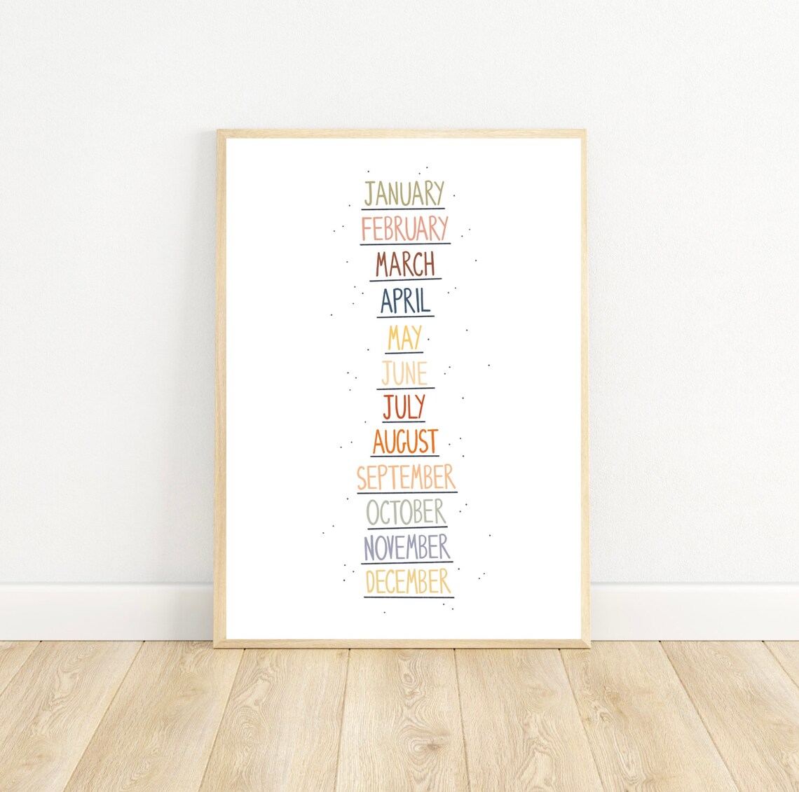 Months of the Year Poster Nursery Print Educational Poster | Etsy UK