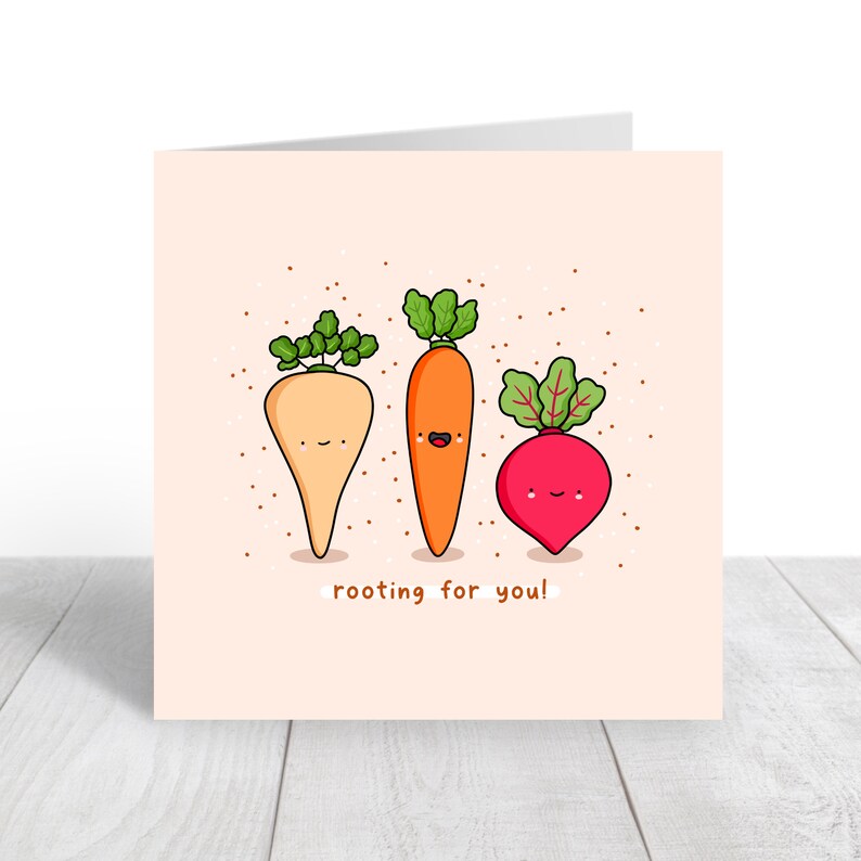 Rooting for You Good Luck Card Food Pun Card - Etsy UK