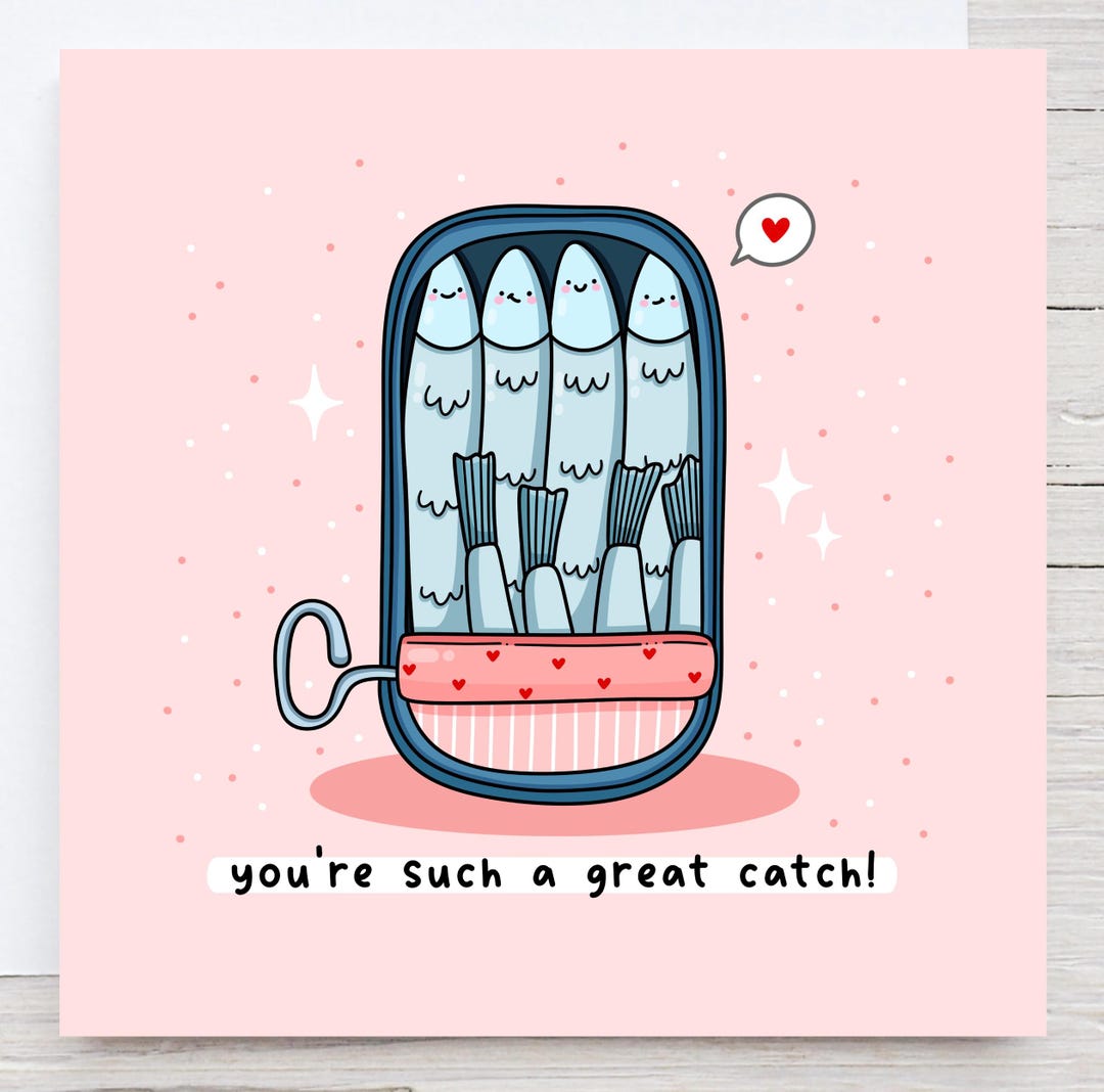 Funny Sardines Love Card - Kawaii Anniversary or Valentines - Etsy