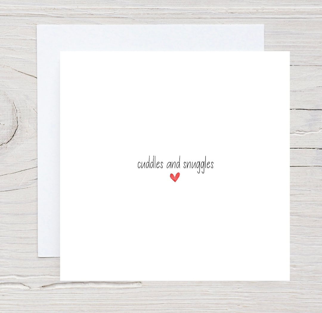 Cuddles and Snuggles Simple Anniversary Card, Cute Love Card, Romantic ...