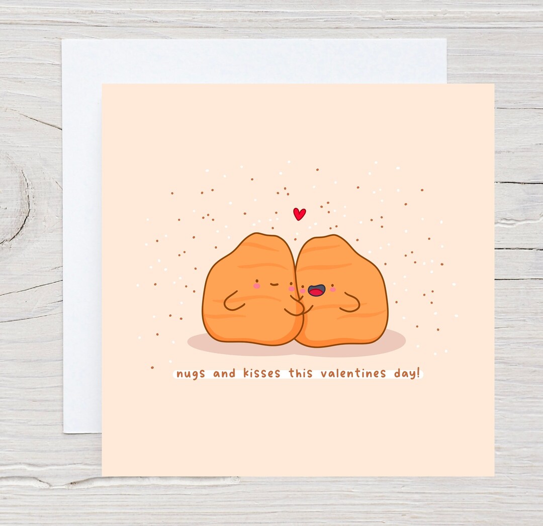 Kawaii Chicken Nuggets Valentine's Day Card: Pun Card - Etsy