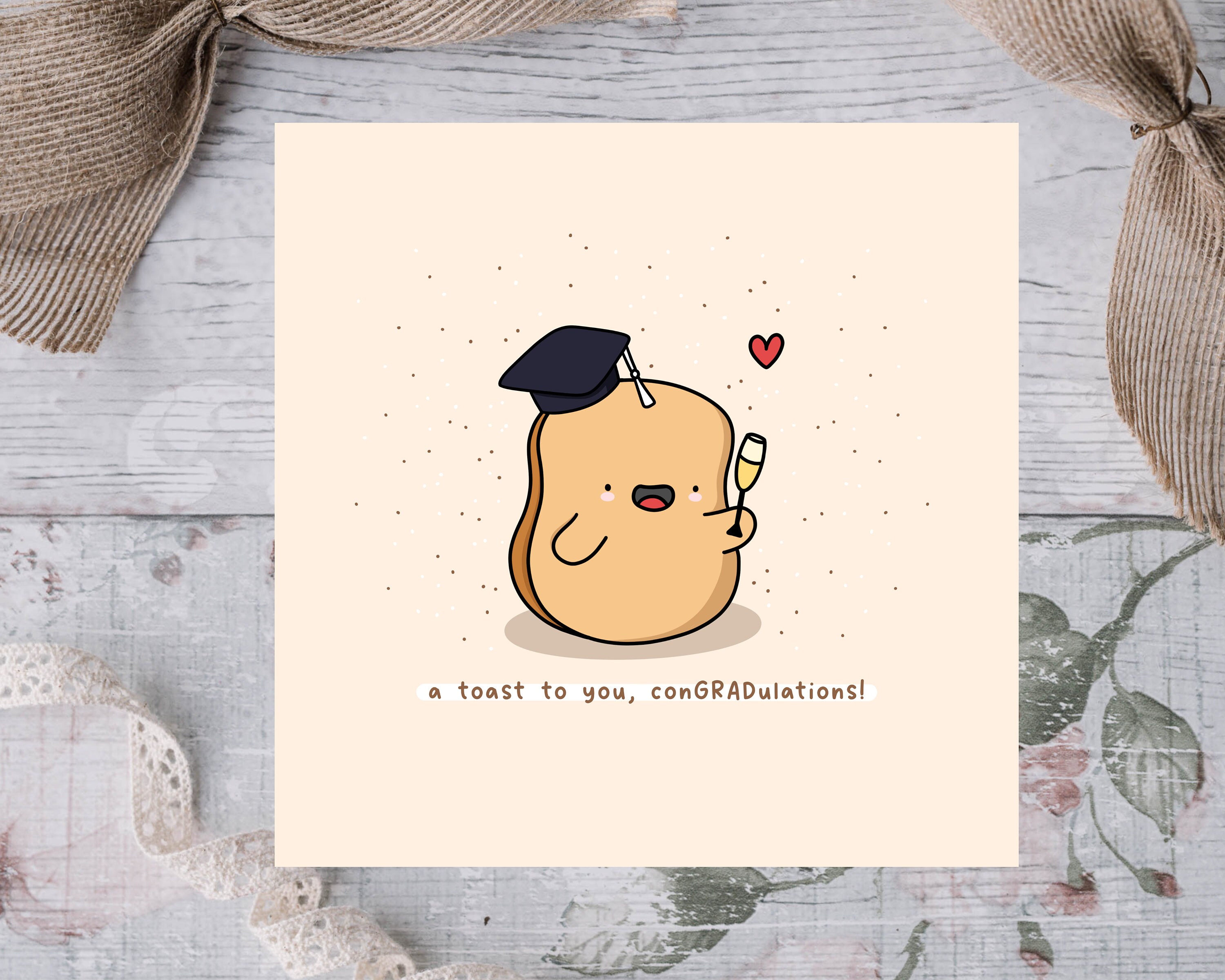 A Toast to You Funny Graduation Card Kawaii Graduation - Etsy UK