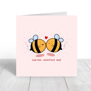 Bumble Bee Valentines Day Card - Kawaii Love Card, Pink Valentines Card ...