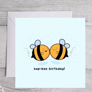 Bee Birthday Card - Happy Birthday, Kawaii Bee Card, Cute Kawaii Card ...