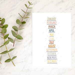 Months of the Year Poster, Nursery Print, Educational Poster, Classroom ...